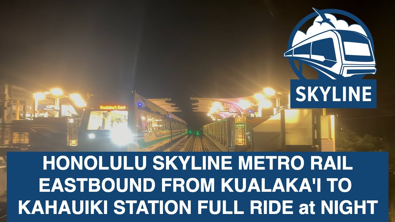 4K Honolulu Skyline Metro Rail Eastbound from Kualakai to Kahauiki ...