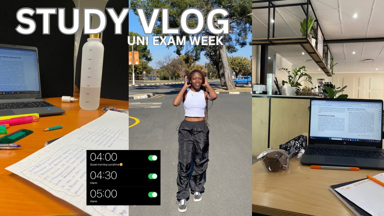 STUDY VLOG: Productive university exam week | 5 am mornings | UFS ...