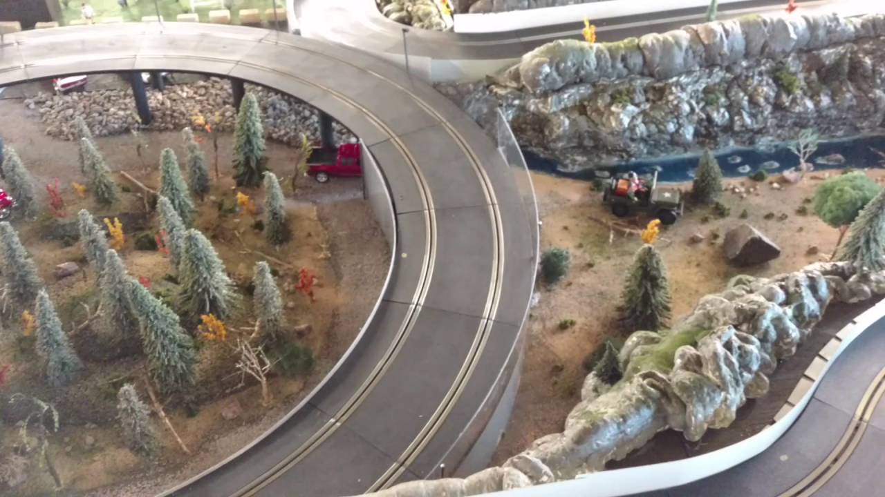 Scalextric 6 Car Power Base layout. - YouTube