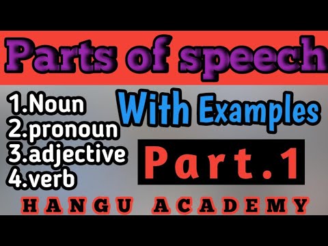 Parts of Speech with examples| Part 1 | Hangu Academy - YouTube