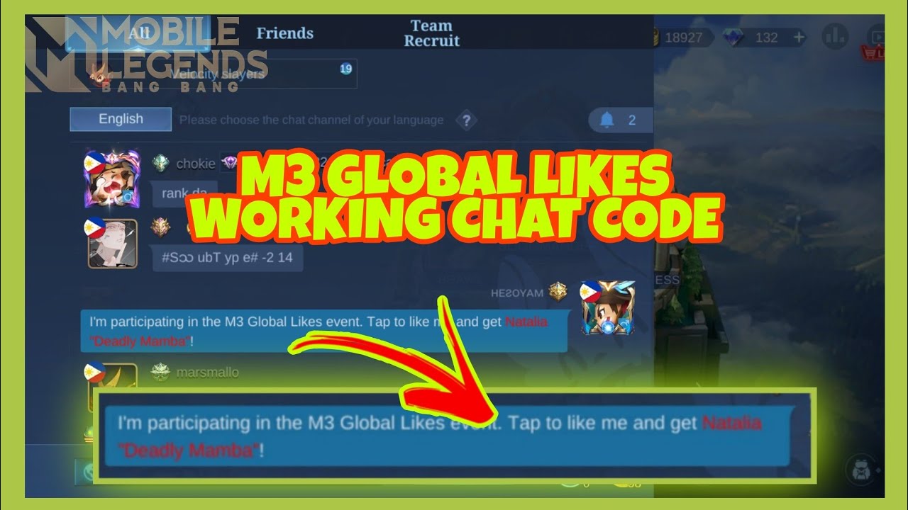 M3 GLOBAL LIKES WORKING PUBLIC CHAT CODE! HURRY UP BEFORE IT WILL BE ...