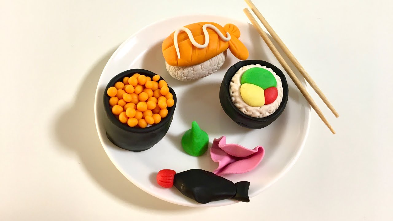 ♥️ Clay art - make sushi’s Caviar, prawns, avocado, wasabi / playdoh ...