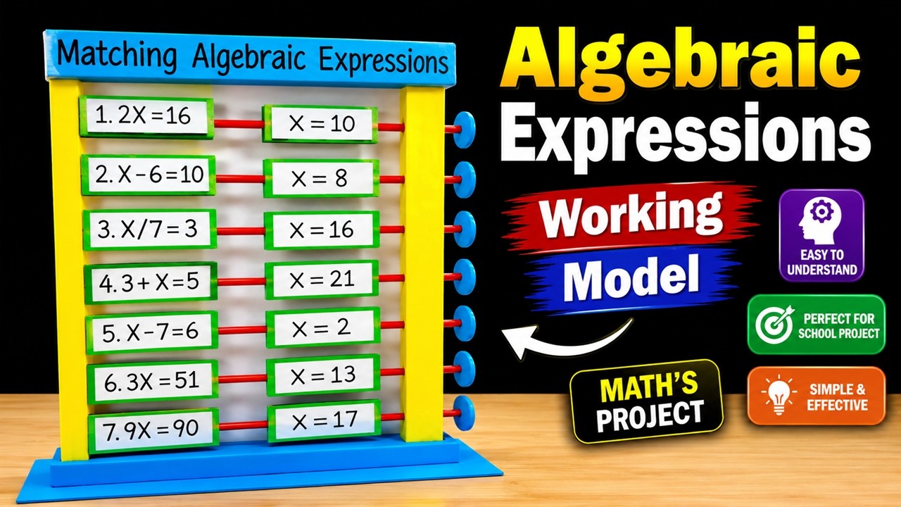 algebraic expressions working model - maths project - diy- howtofunda ...