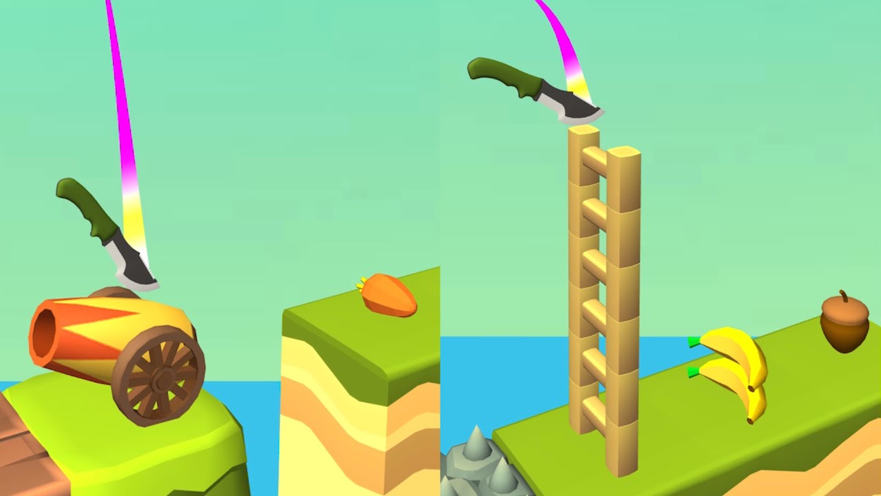 Knife Jump! Very Satisfying And Relaxing ASMR Slicing Game - YouTube