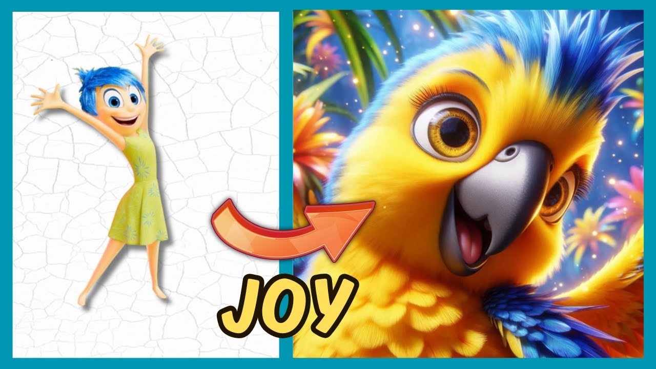 INSIDE OUT 2 as ANIMALS 🎶INSIDE OUT 2nd edition | Joy💛Anxiety😱Anger😡 ...