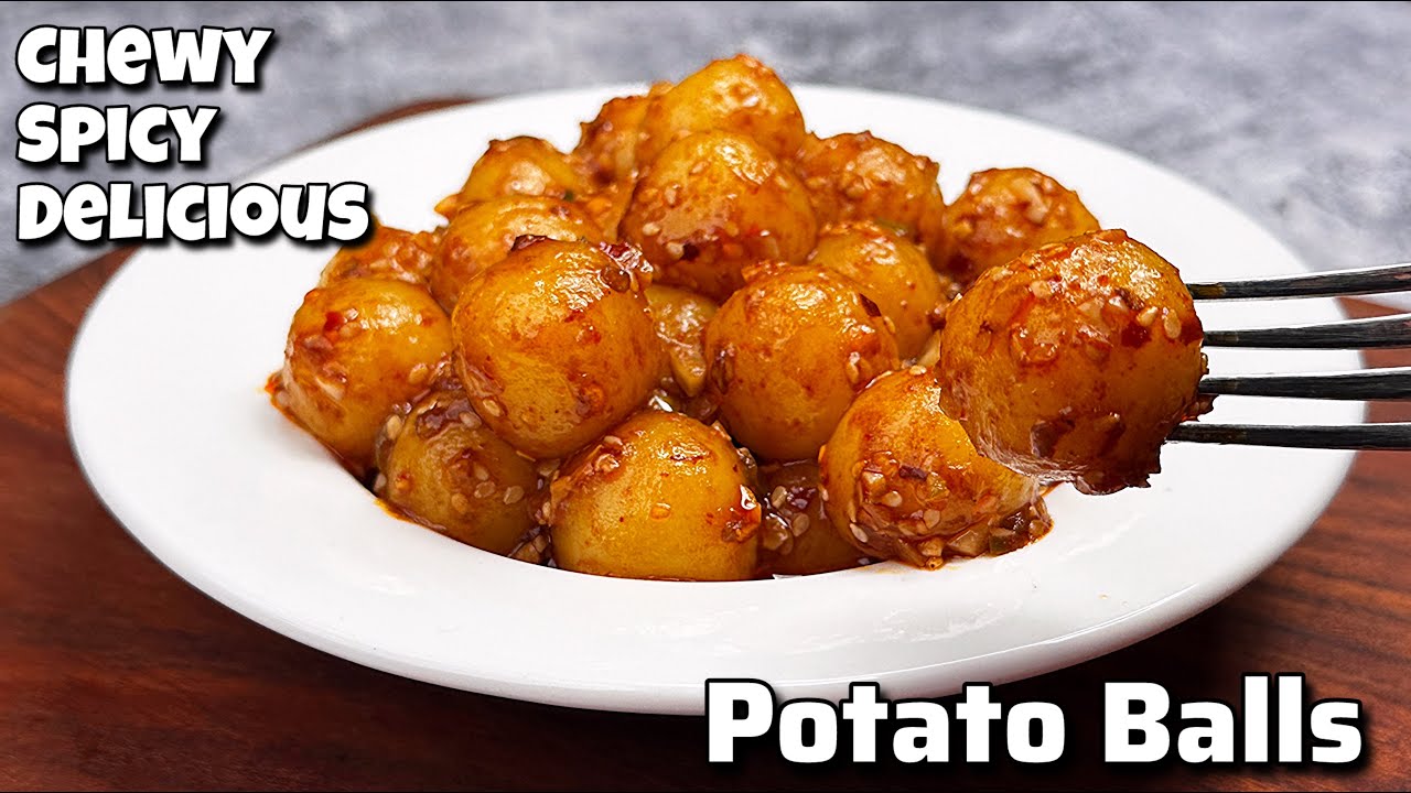 Unique Recipe : Chewy Korean Potato Balls | Delicious Chilli Garlic ...
