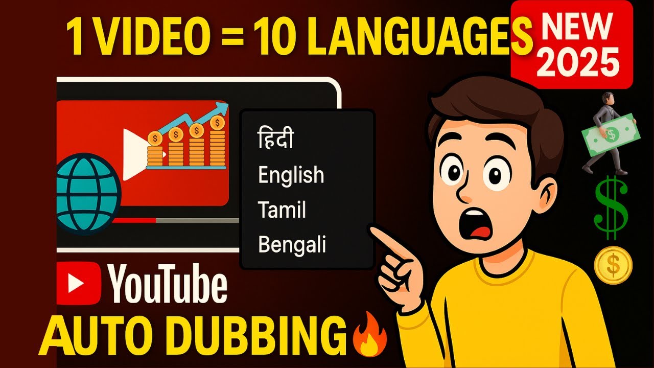 YouTube Auto Dubbing Feature 2025 | Now multiple languages in one video ...