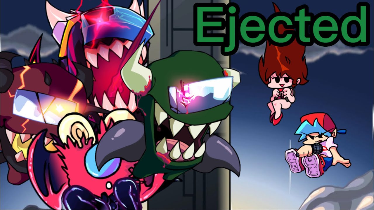 FNF Ejected but 4 parasite impostors vs BF - YouTube