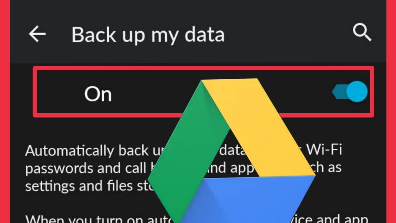 Back Up My Data Feature Enable In Google Drive - YouTube