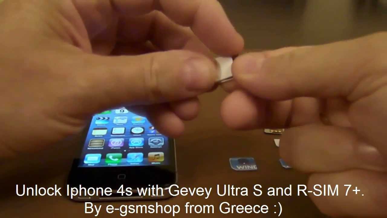 Unlock Iphone 4s with Gevey Ultra S and R-SIM 7+ . - YouTube