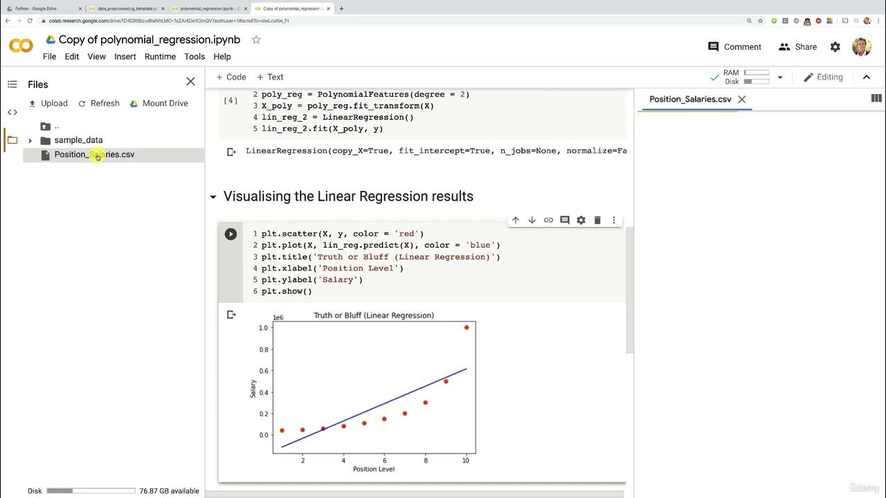 8polynomial Regression 006 Polynomial Regression In Python Step 3a Youtube