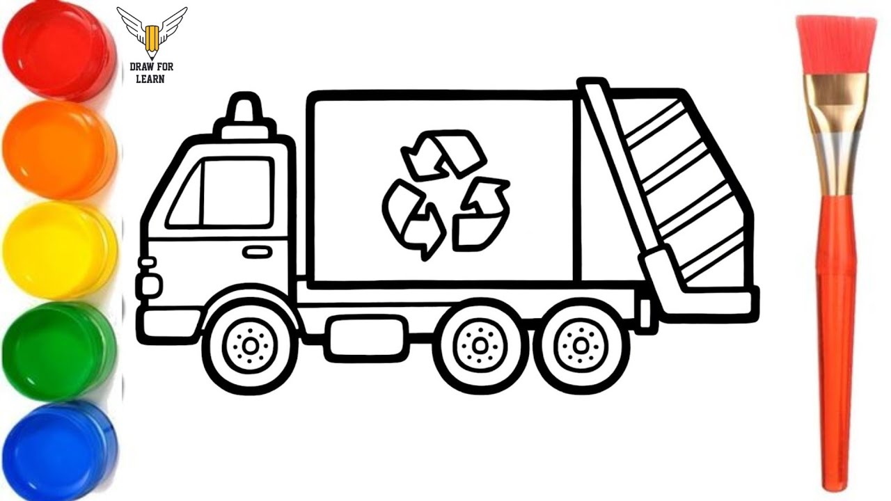 How to Draw jcb truck drawing, Painting and Coloring for Kids ...