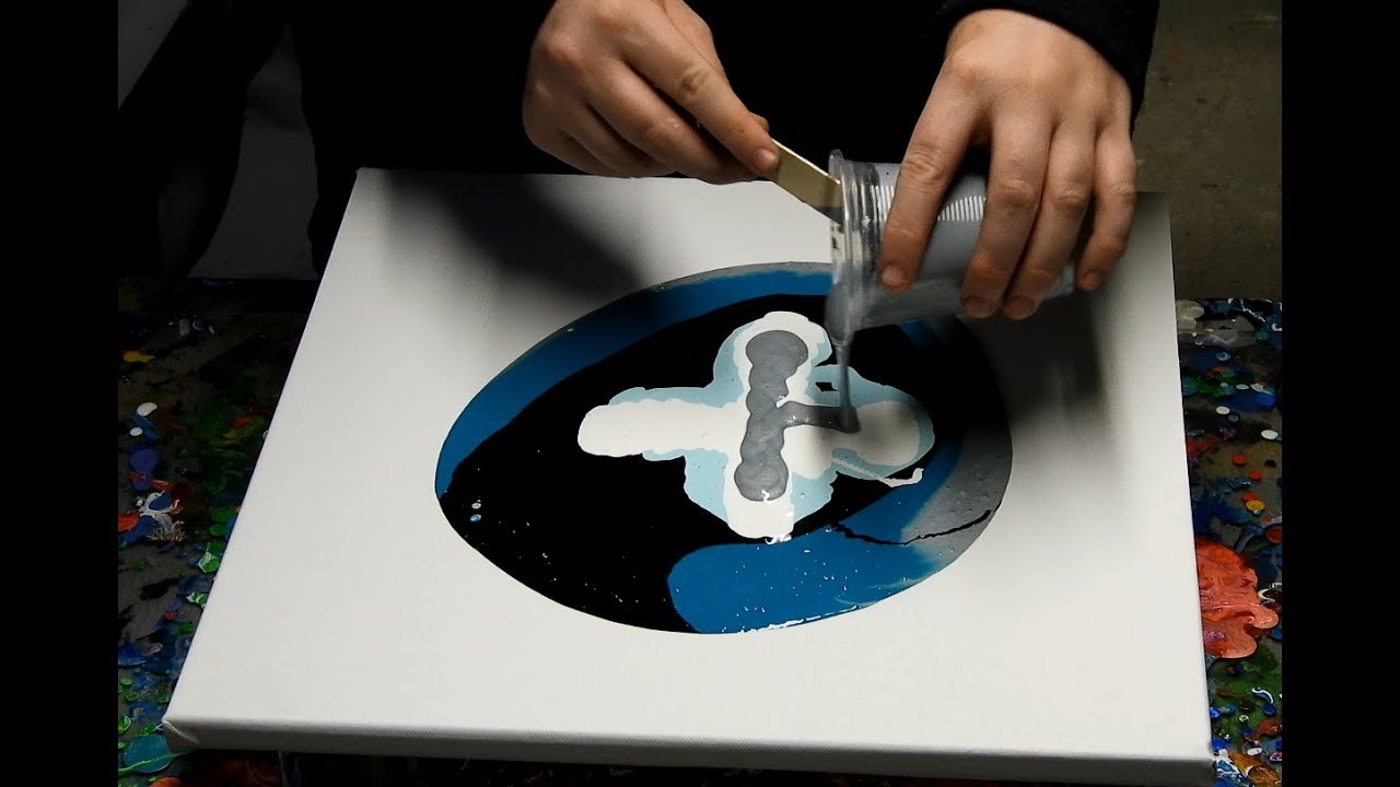 Acrylic Pouring :: This is my Favourite "Blue" Pour so far [4K] - YouTube