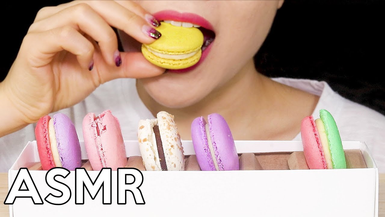 Asmr Macarons Eating Sounds 마카롱 리얼사운드 먹방 Youtube