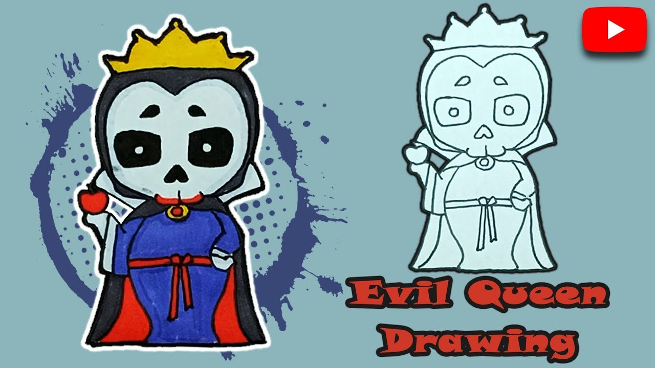Evil Queen Drawing for Halloween | Snow White - YouTube