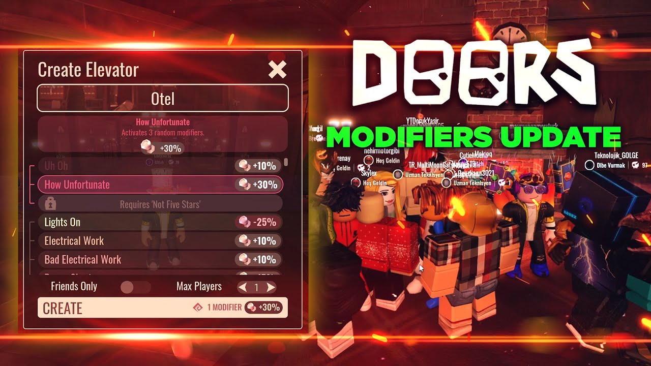 KENDİ KURALLARINIZI KENDİNİZ BELİRLEYİN! 👁️ - Roblox Doors (MODIFIERS ...