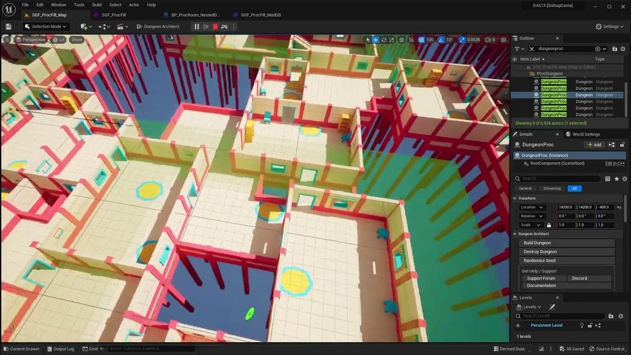 Dungeon Architect - Snap Grid Flow with procedural rooms - YouTube