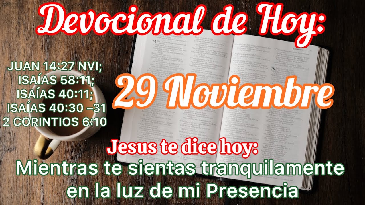 Devocional de hoy 29 Noviembre | Devocionales cristianos cortos ...