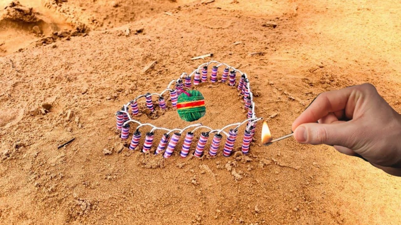 Burst firecrackers in the shape of a heart || diwali firecracker video ...
