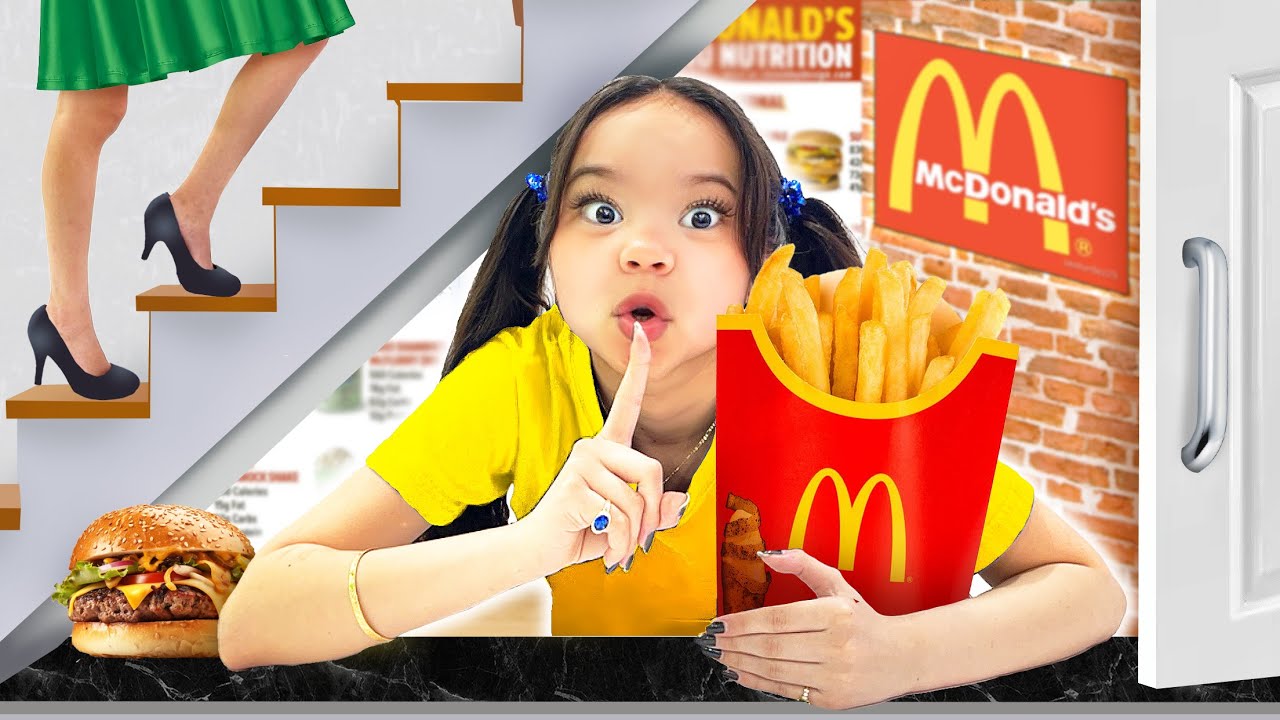KID OPENS HER OWN SECRET MC DONALDS | I BUILD MY RESTAURANT AT HOME BY ...