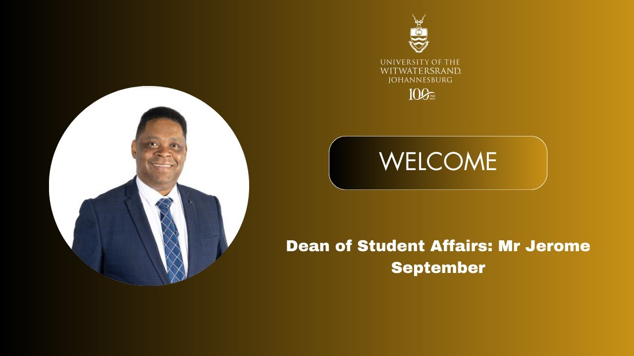 Welcome by the Dean of Student Affairs: Mr Jerome September - YouTube