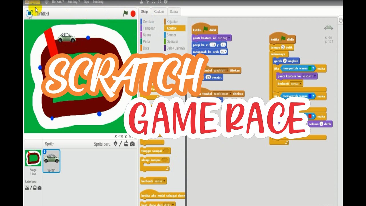 SCRATCH GAME RACE || Materi TIK Kelas 4 SD - YouTube