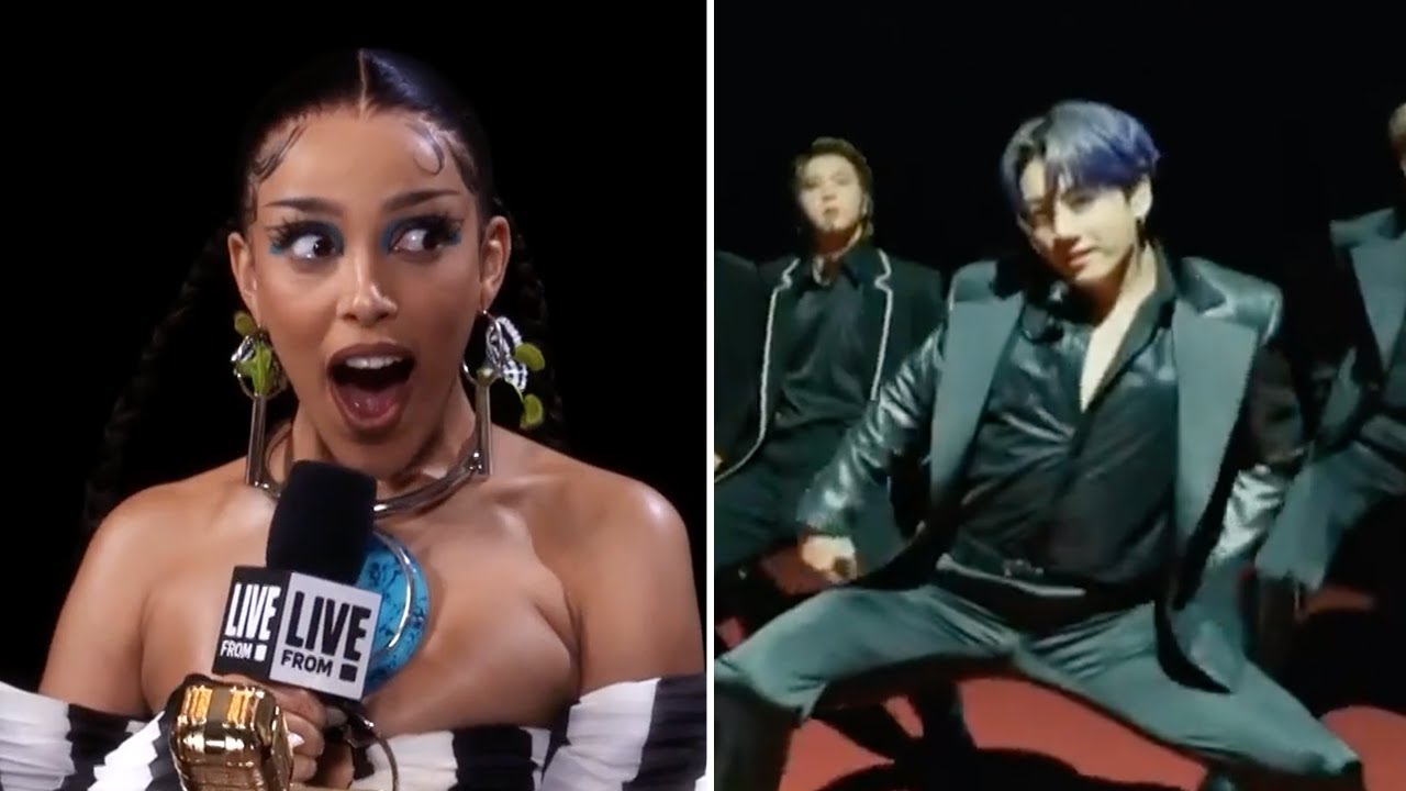 Doja Cat REACTS To BTS BBMAs Performance; “THEY STOLE THE SHOW” - YouTube