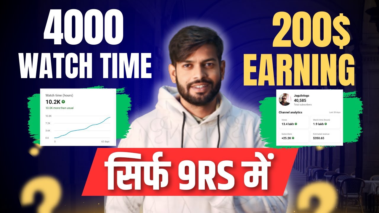 4000 Watch Time in 9rs | 4000 Hours Watch Time in just 3 hours | How to ...