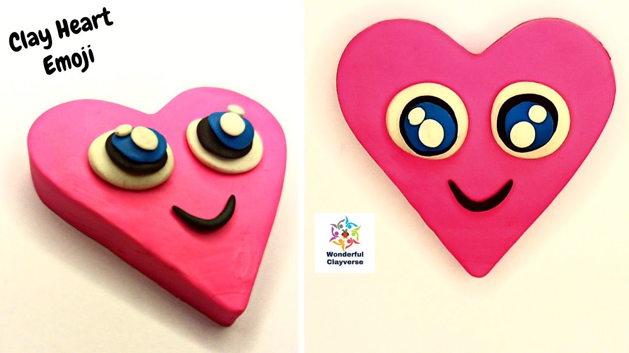 Polymer Clay heart shape Emoji 💖| Diy heart| How to make heart shape ...