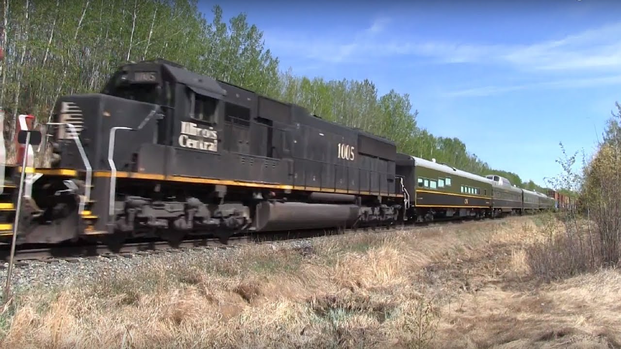 GREEN and GOLD CN BUSINESS CARS!! featuring IC SD70, CN intermodal ...