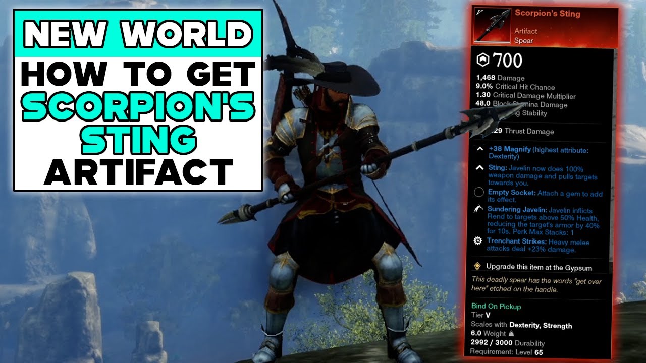 NEW WORLD How To Get The SCORPION'S STING ARTIFACT SPEAR - Artifact ...