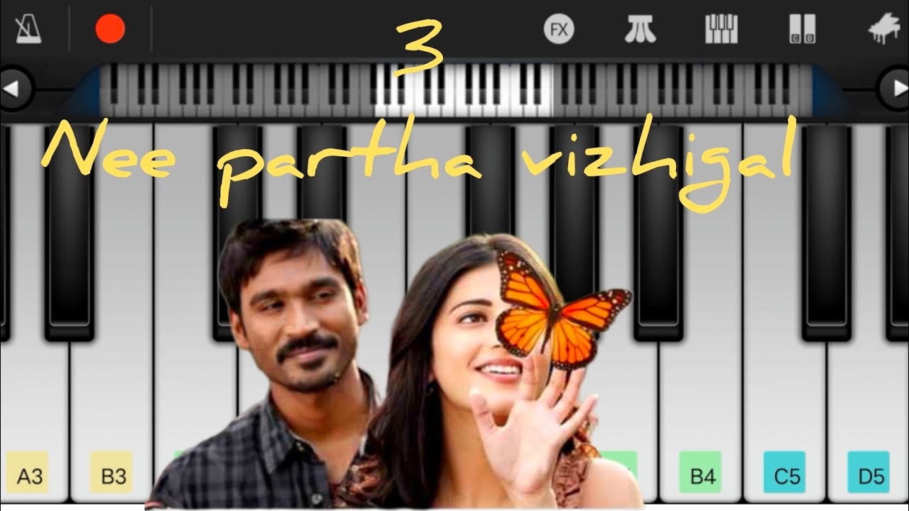 3 Nee partha vizhigal|song|keyboard|cover|notes| - YouTube