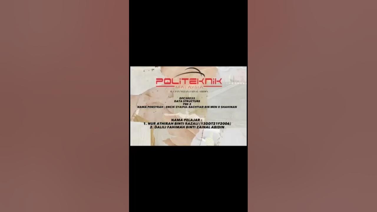 DFC30233 DATA STRUCTURE (PROBLEM BASED TASK 2 ) - YouTube