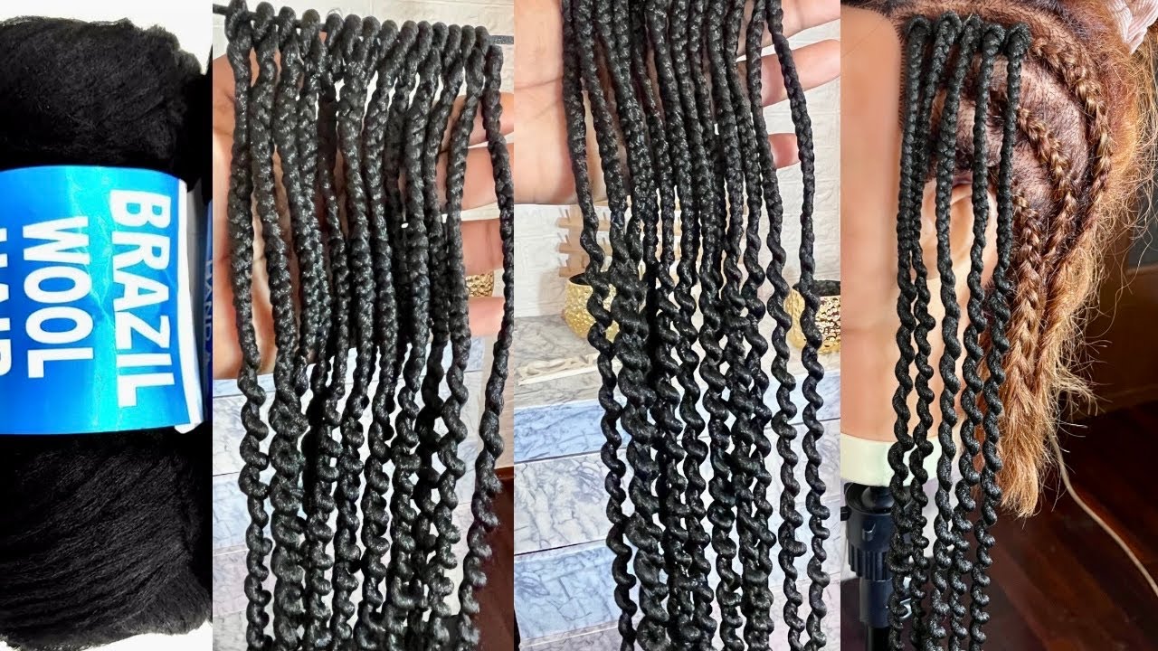 DIY QUICK AND EASY CROCHET FAKE TWIST / BRAZILIAN WOOL HAIRSTYLE - YouTube