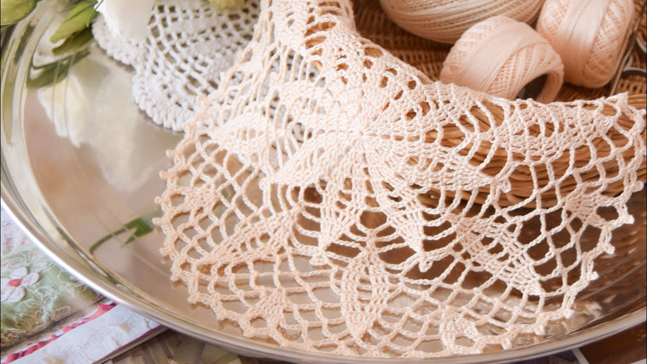 Crochet doily tutorial for beginners. Flower shape inside. Part 2 - YouTube