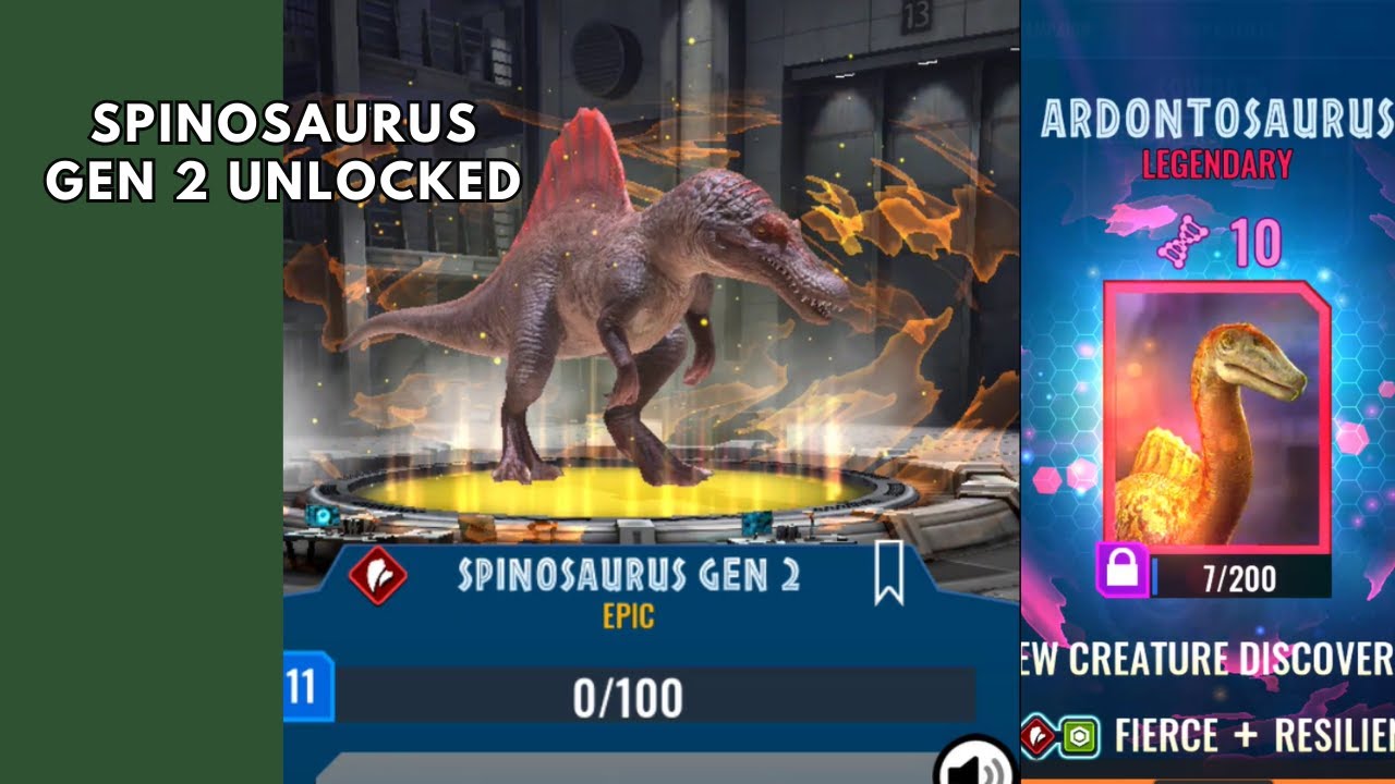 Spinosaurus Gen 2 Unlocked: Enter the World of Jurassic World Alive ...