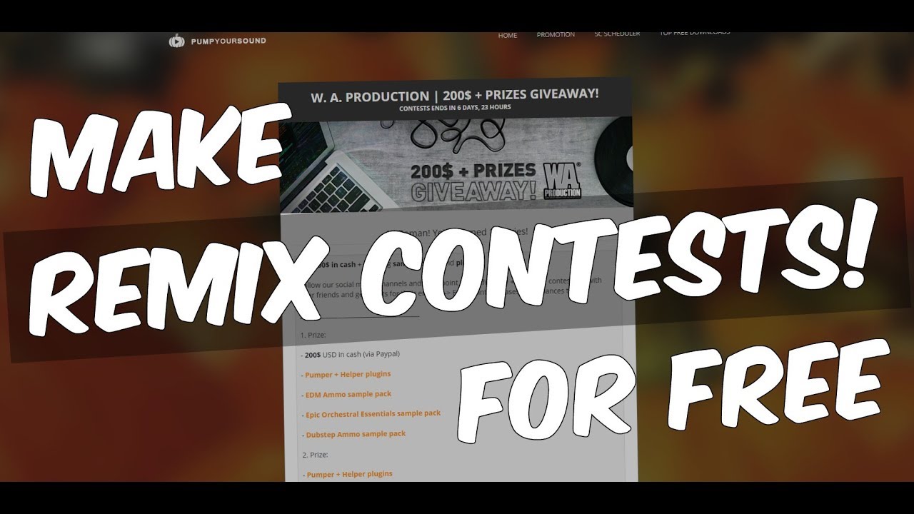 Make your own music / remix CONTESTS on Pump Your Sound for FREE! - YouTube