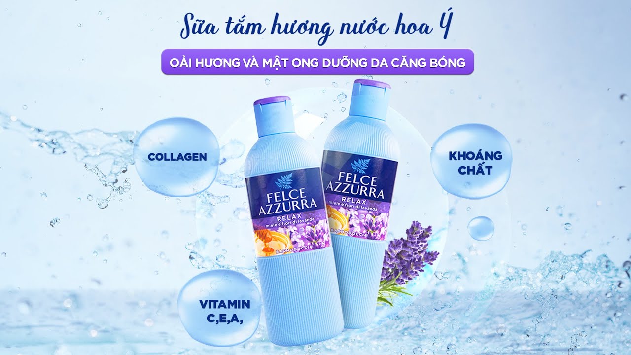 FELCE AZZURRA | Sữa tắm hương nước hoa Ý 650ml hoa oải hương và mật ong ...