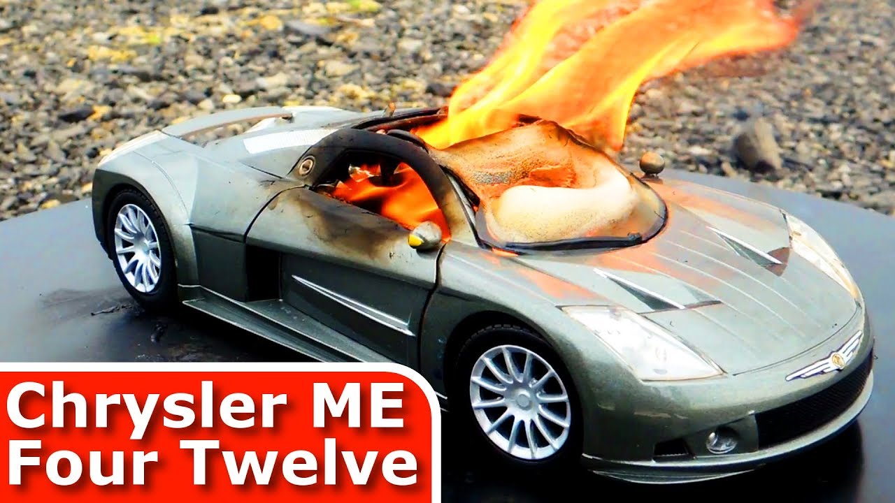Burning my Chrysler ME Four Twelve - The Car is on FIRE - Just a Model ...