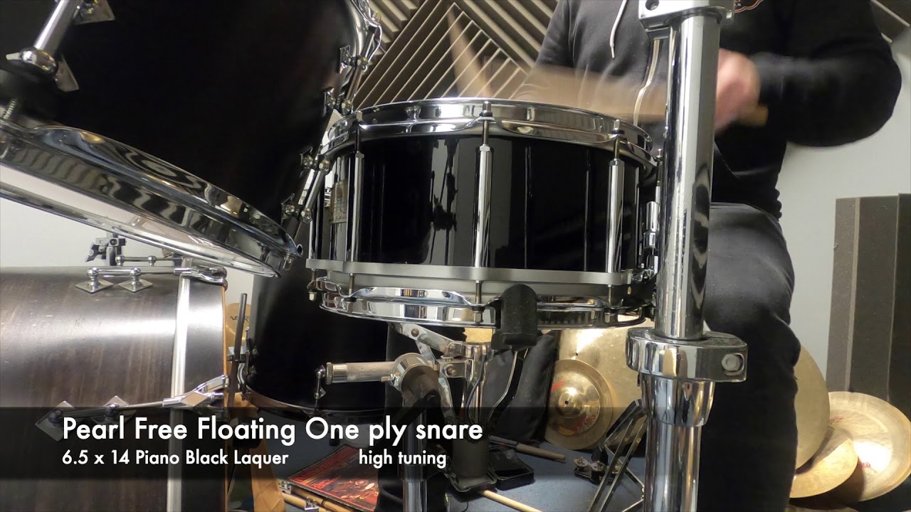 Pearl Free Floater 6.5x14 one ply snare drum rare - YouTube