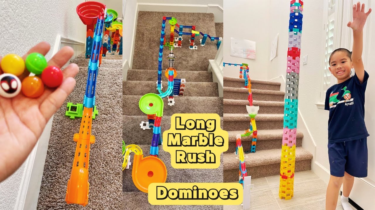 HOW TO BUILD LONG MARBLE RUN RACE STAIRS #marblerun #vtech #marblerush ...
