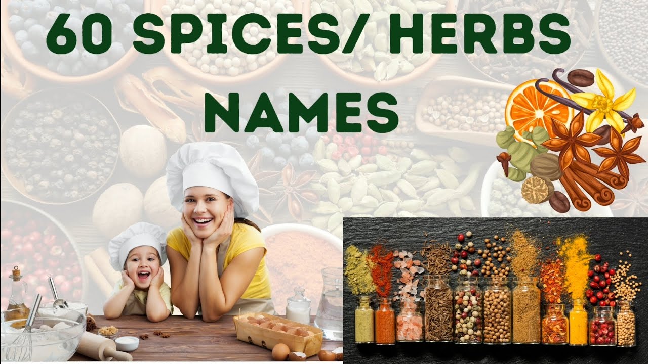 60 Spices and herbs names in English with pictures | English vocabulary ...
