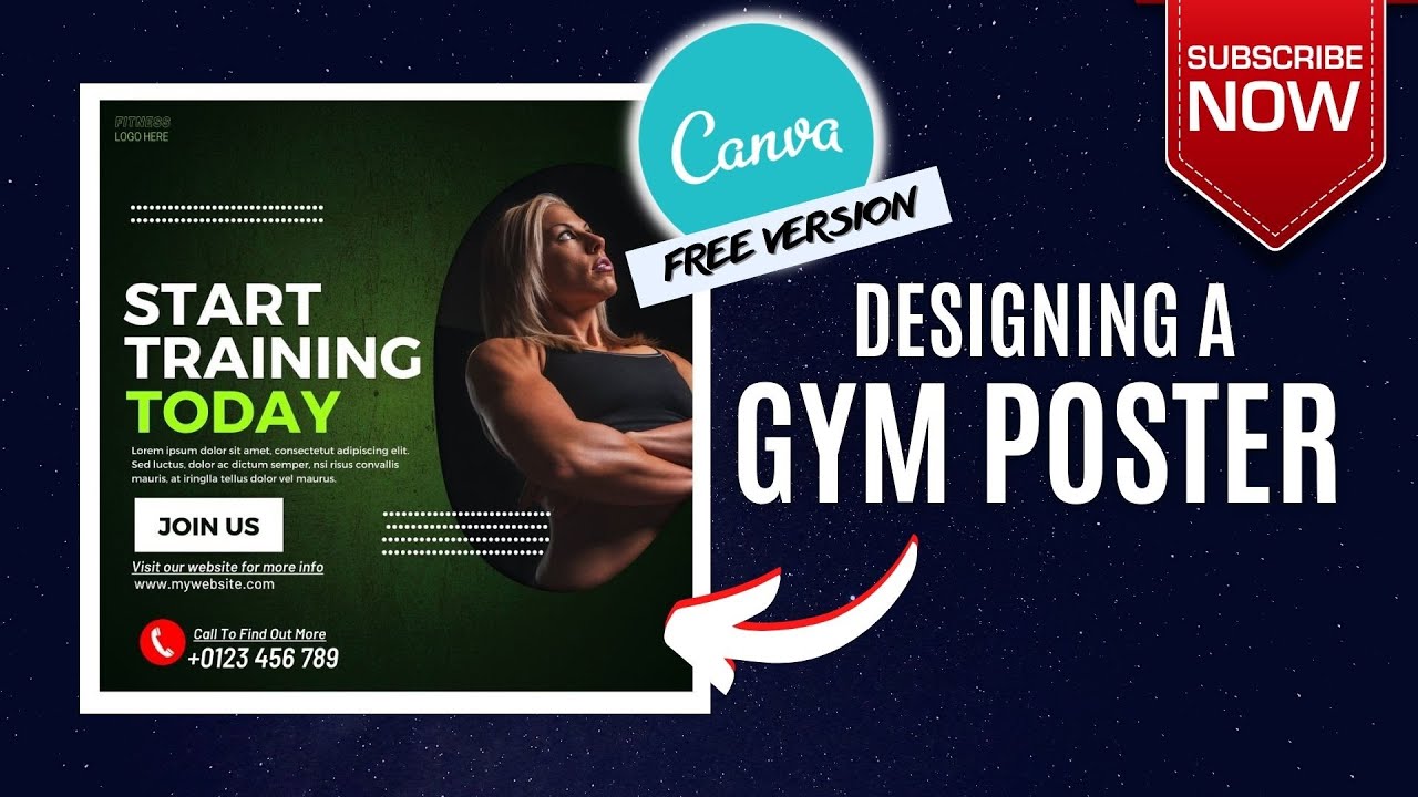 Designing a Gym Poster for FREE !! - YouTube