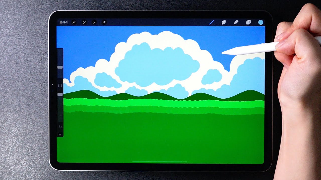 Drawing animation illust ipad pro 아이패드 만화 풍경 일러스트 그리기 procreate - YouTube