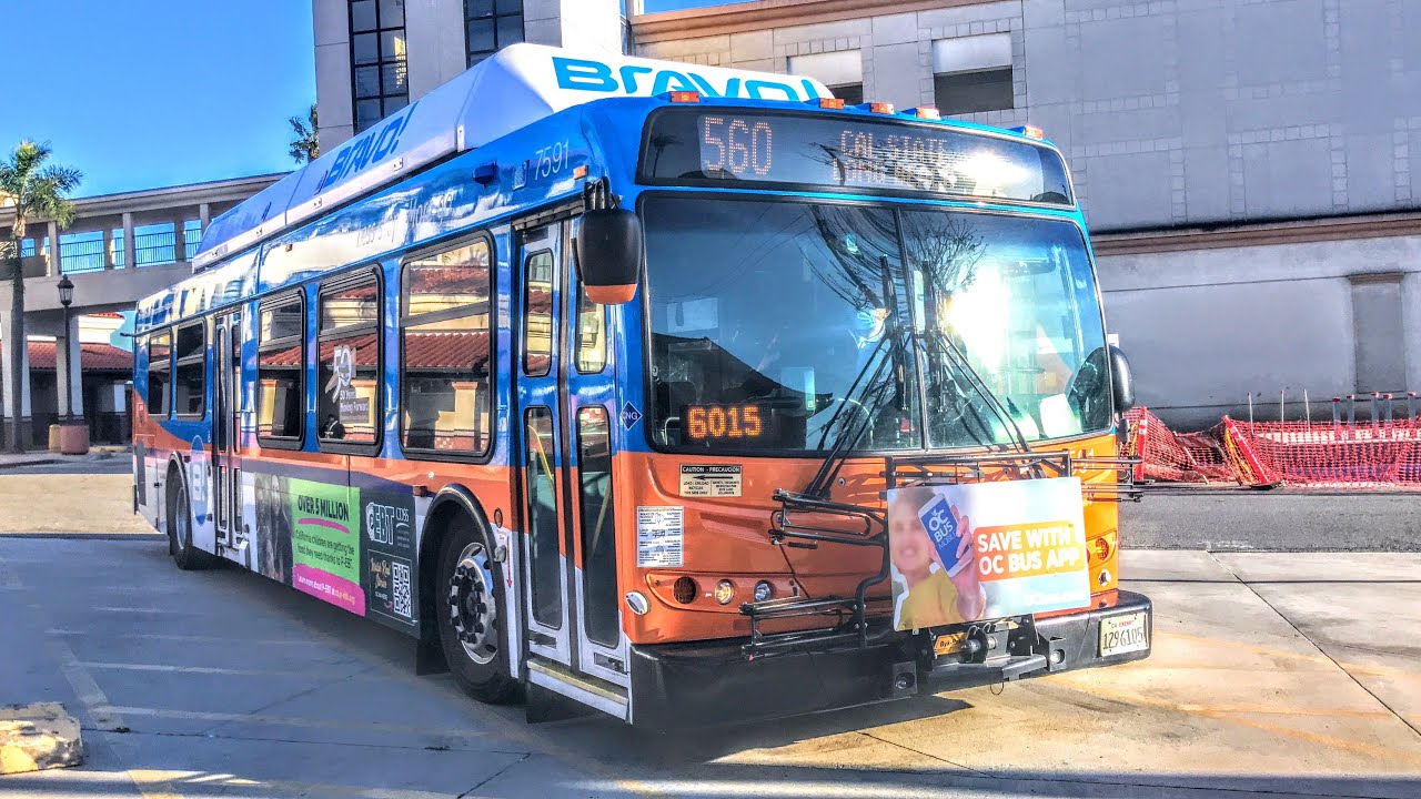 OCTA/Bravo! 2008 New Flyer C40LFR #7591 Route Bravo! 560 to SARTC - YouTube