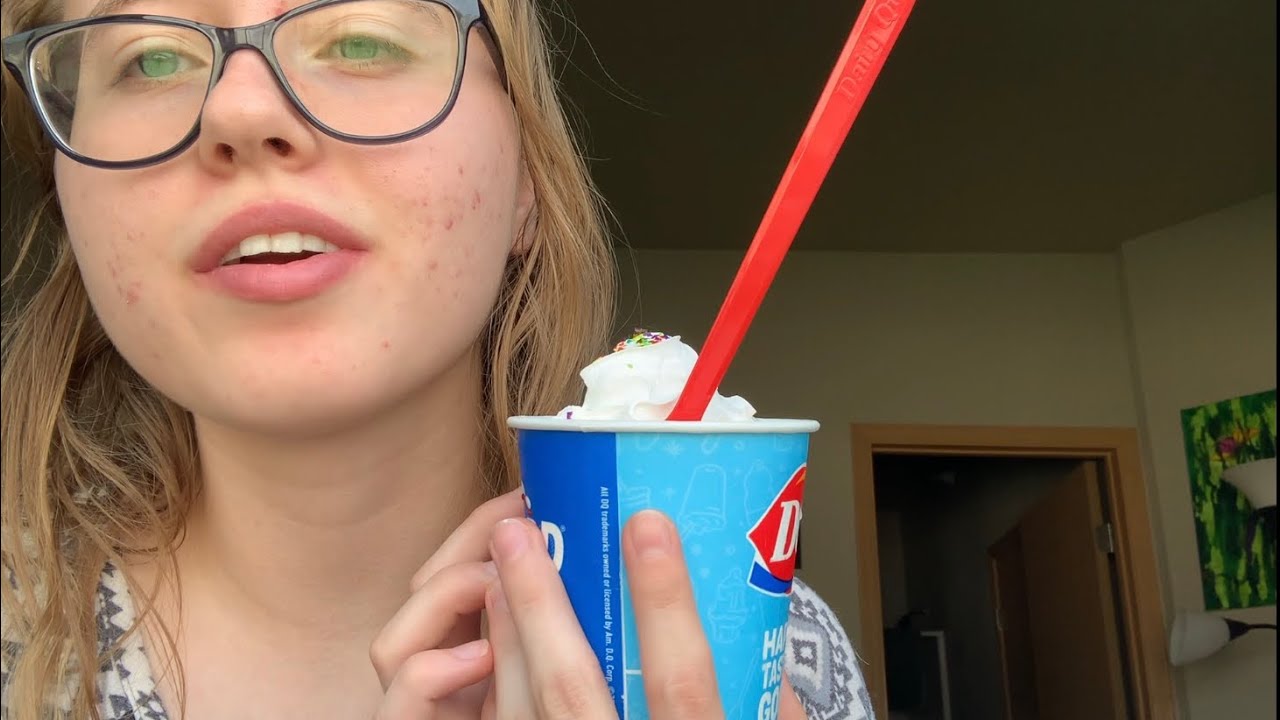 Trying the DQ Piñata Party Blizzard & Random Chit-Chatting ASMR - YouTube