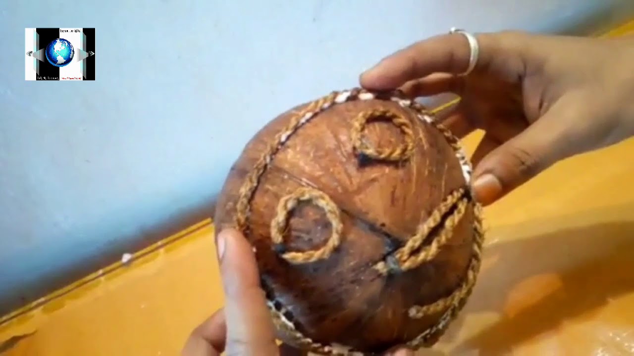 How to make a beautiful Piggy bank by coconut shell - YouTube
