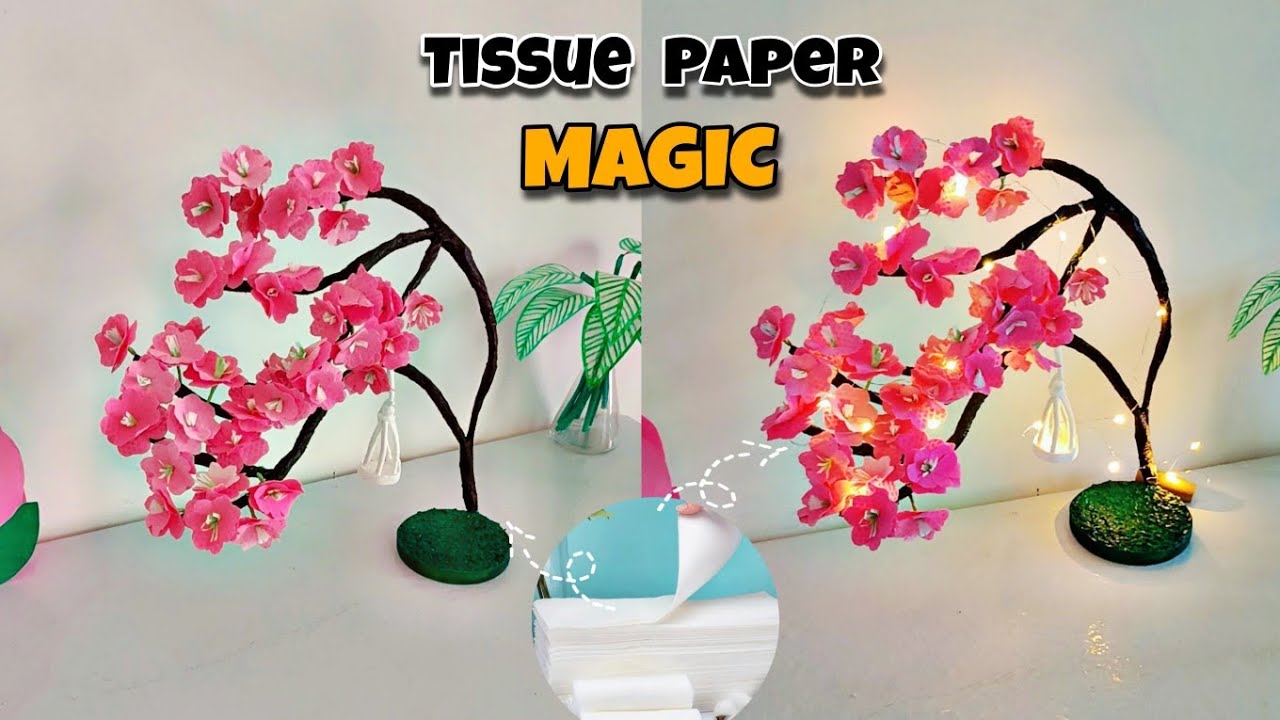 DIY Tissue Paper Tree Showpiece| Home Decor Showpiece ! - YouTube