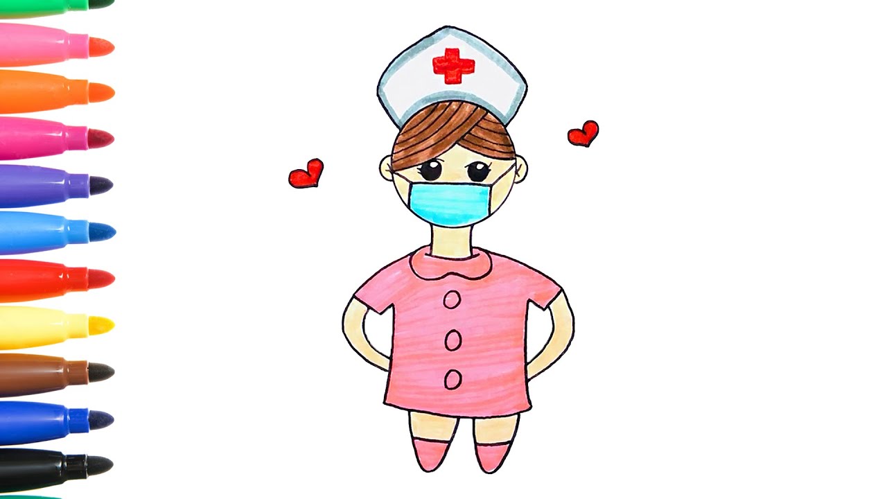 How to Draw a Nurse, Easy Cute Drawings for Kids - YouTube