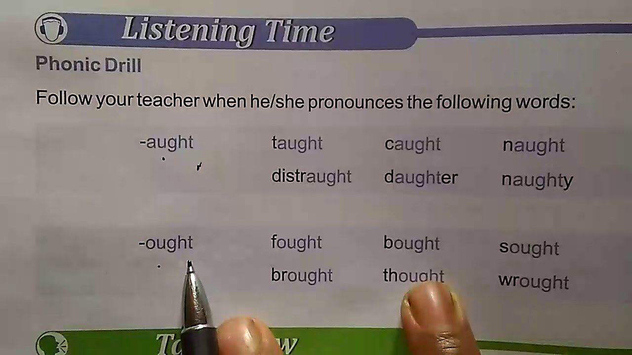 Phonic Drill : Pronunciation of " aught, & ought" - YouTube